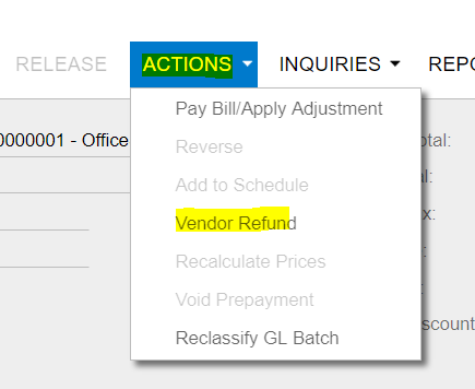 Acumatica ERP – Processing a Vendor Refund - Logan Consulting